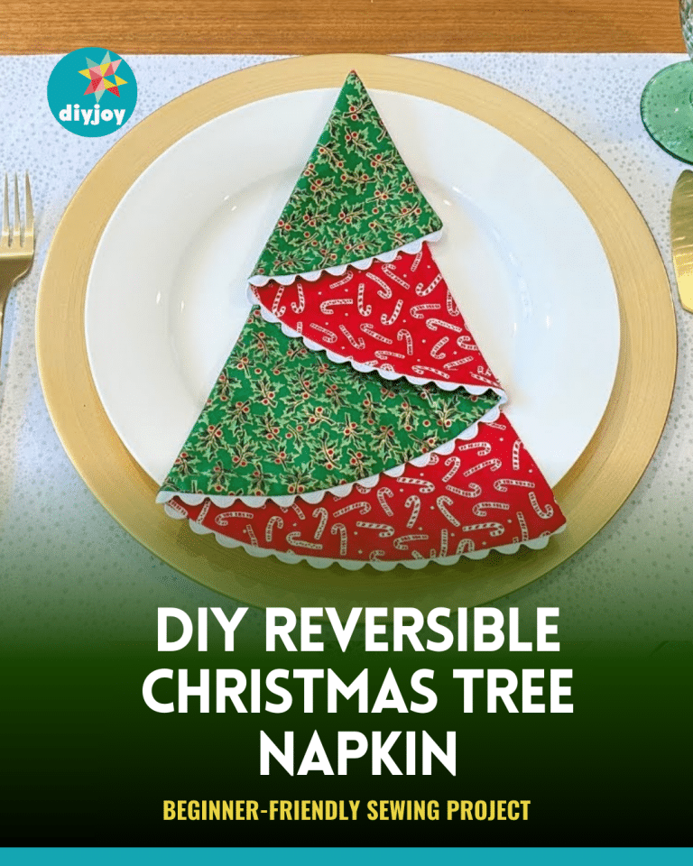 How to Sew a DIY Reversible Christmas Tree Napkin - DIY Joy