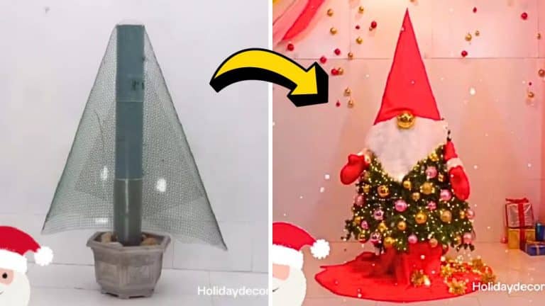 How to Build a Recycled DIY Santa Christmas Tree - DIY Joy