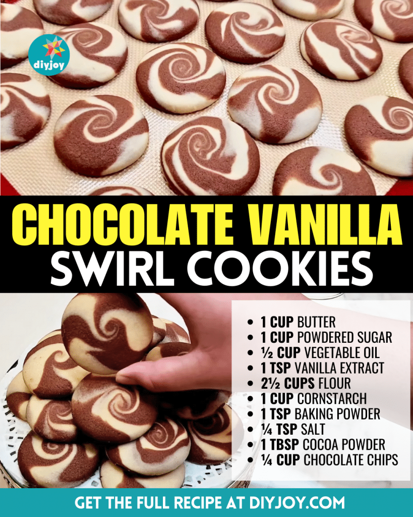 Easy Chocolate Vanilla Swirl Cookies Recipe - DIY Joy