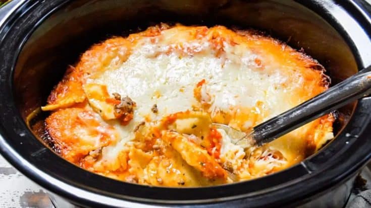 Easy Crockpot Ravioli Lasagna Recipe - DIY Joy