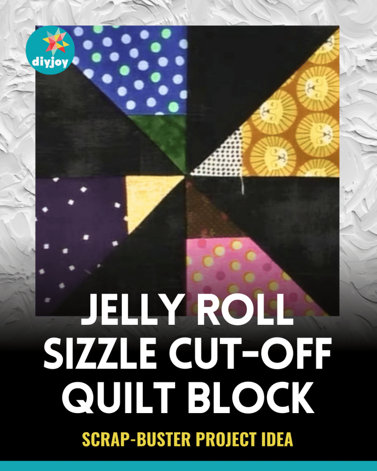 Easy Jelly Roll Sizzle Cut-Off Quilt Block Tutorial - DIY Joy