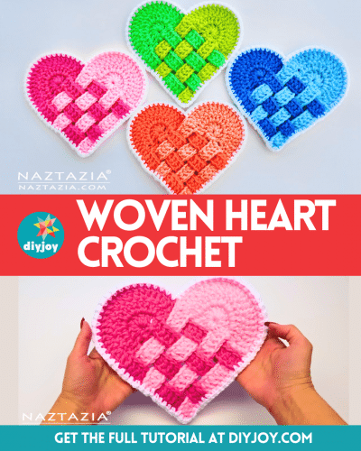 How to Crochet A Woven Heart - DIY Joy