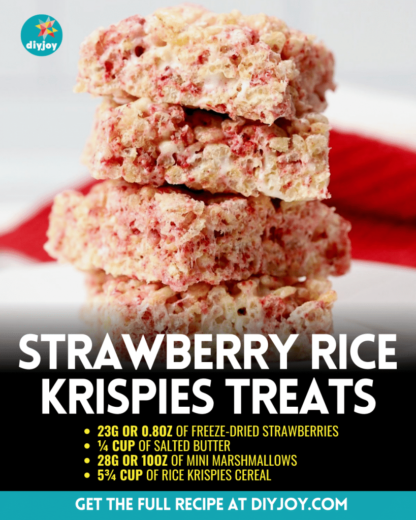 4-Ingredient Strawberry Rice Krispies Treats Recipe - DIY Joy