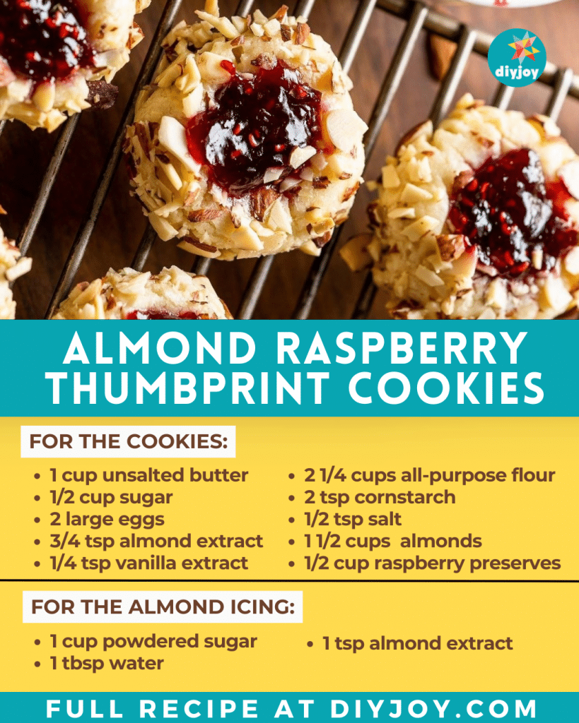 Almond Raspberry Thumbprint Cookies