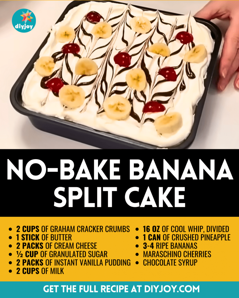 Easy No-Bake Banana Split Cake Recipe - DIY Joy