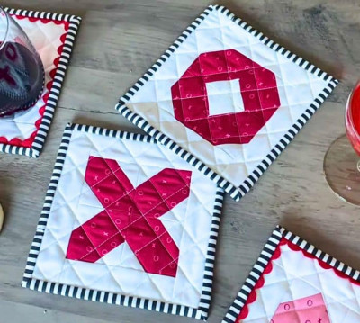 Easy Valentine's Day Coasters Sewing Tutorial - DIY Joy