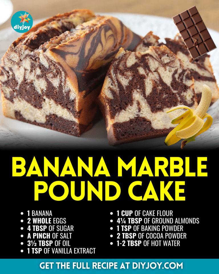 Easy Banana Marble Pound Cake Recipe - DIY Joy