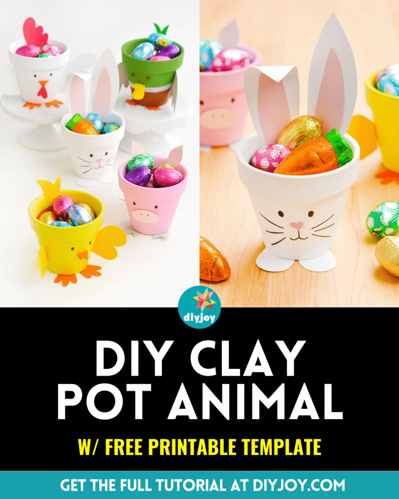 Easy Clay Pot Animal Tutorial (w/ Free Template) - DIY Joy