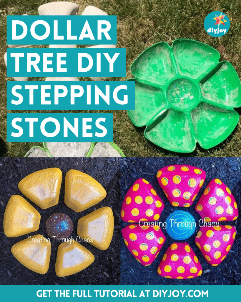 Easy Dollar Tree DIY Stepping Stones Tutorial - DIY Joy