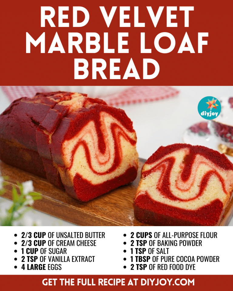 Easy-to-Make Moist Red Velvet Marble Loaf Bread - DIY Joy