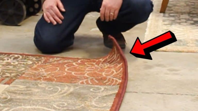 Flatten Curled Rug Corners in 10 Seconds - DIY Joy