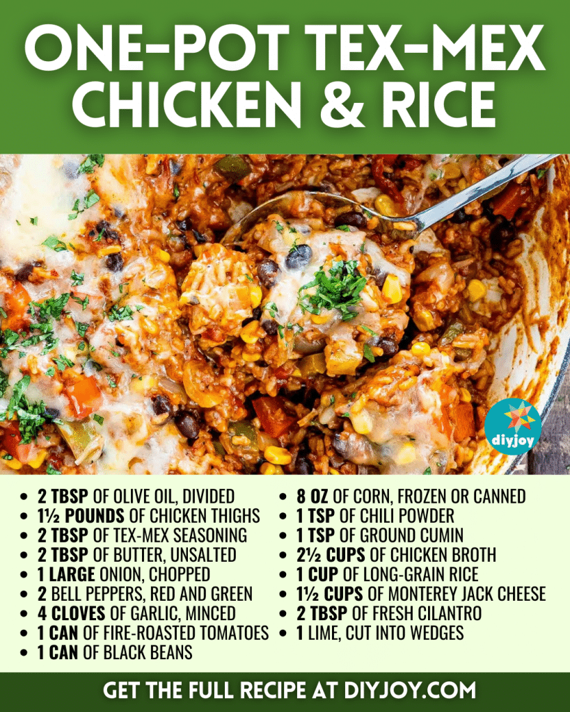 Stovetop One-Pot Tex-Mex Chicken & Rice Recipe - DIY Joy