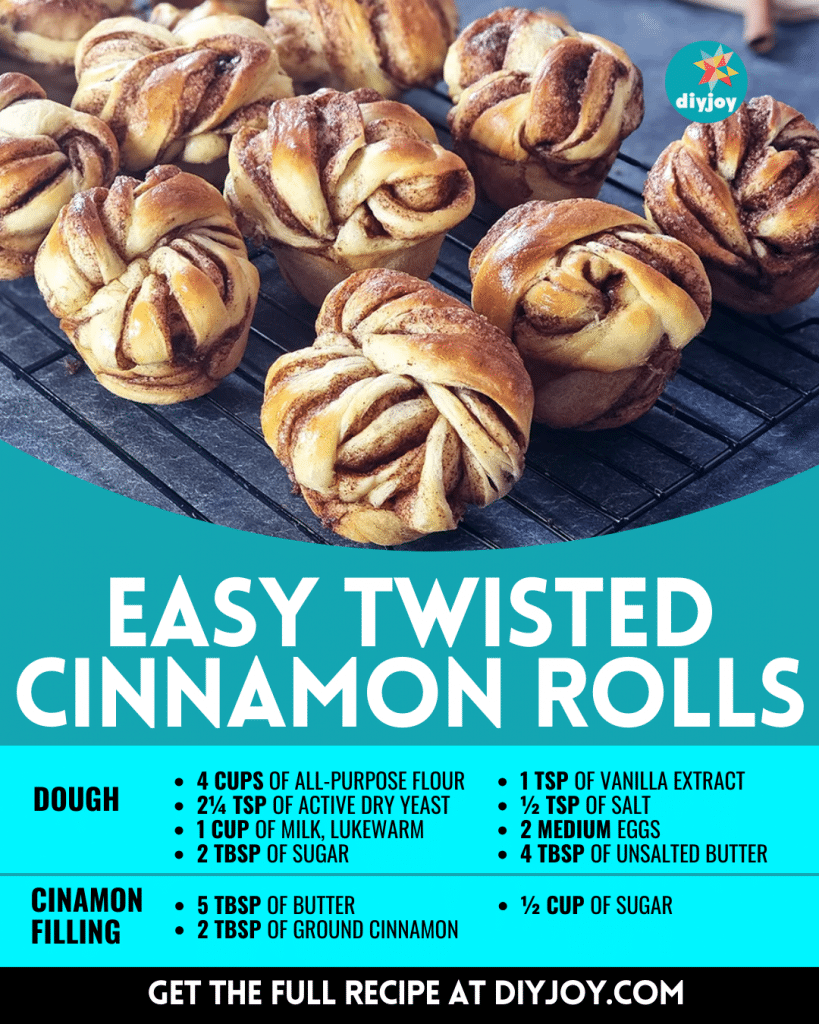 Super Easy Twisted Cinnamon Rolls Recipe - DIY Joy