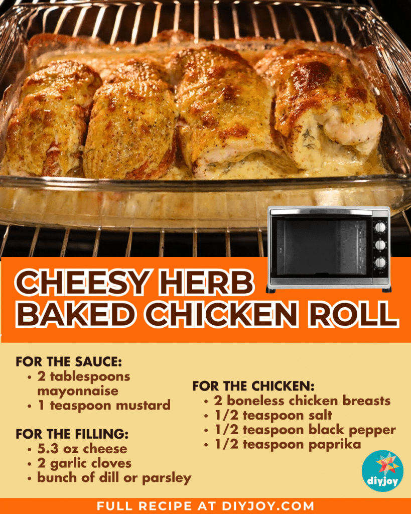 Cheesy Herb Baked Chicken Roll