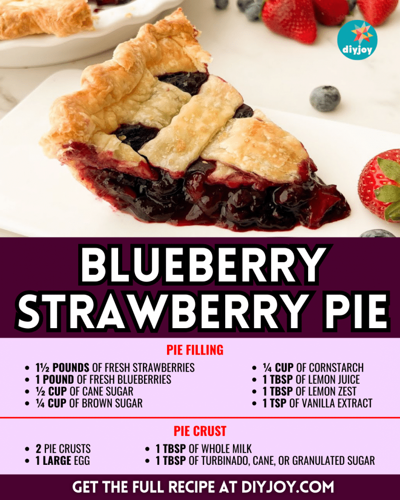 Easy Blueberry Strawberry Pie Recipe - DIY Joy