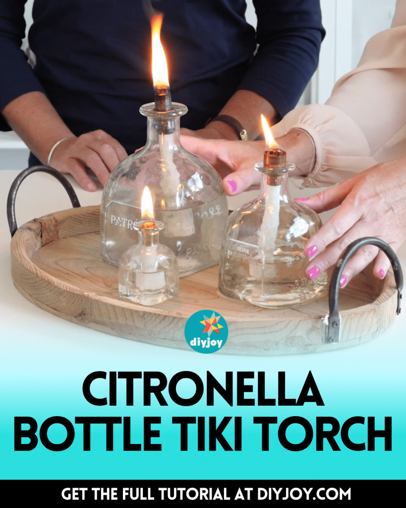 Easy DIY Citronella Bottle Tiki Torch Tutorial - DIY Joy