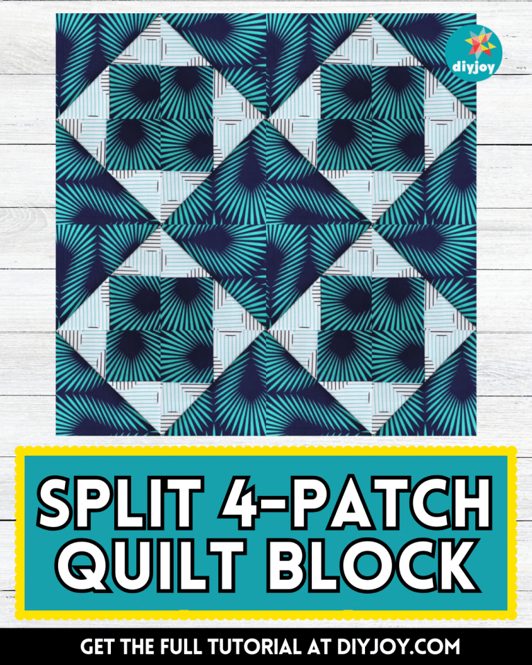 Easy Split 4-Patch Quilt Block Tutorial - DIY Joy