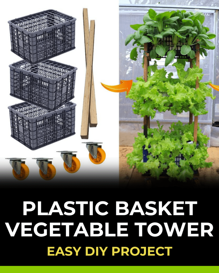 DIY Plastic Basket Vegetable Tower