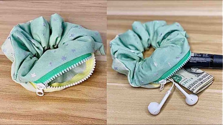 DIY Scrunchie with Zipper Tutorial - DIY Joy