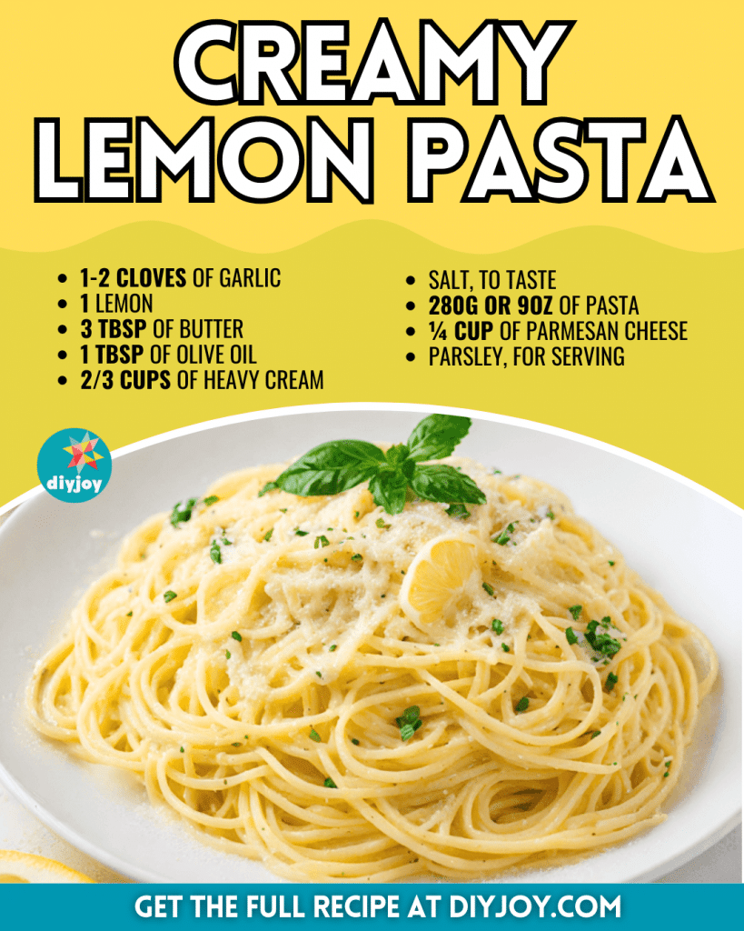 Easy Creamy Lemon Pasta Recipe - DIY Joy