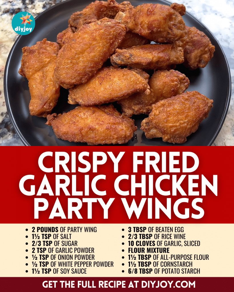 Crispy Fried Garlic Chicken Party Wings Recipe - DIY Joy