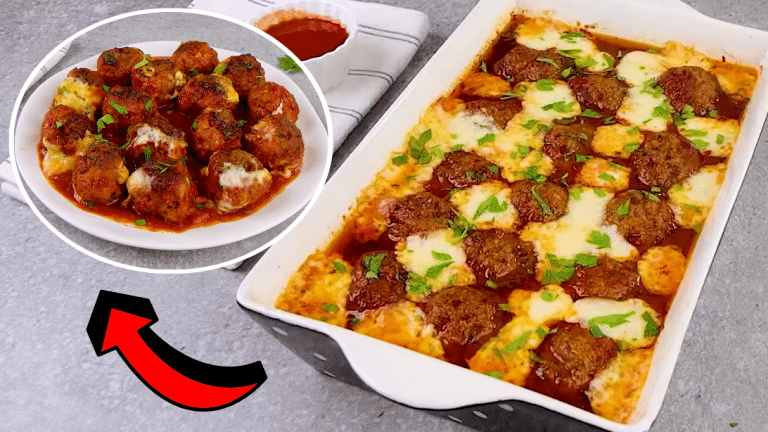 Easy Cheesy Meatball Casserole Recipe - DIY Joy
