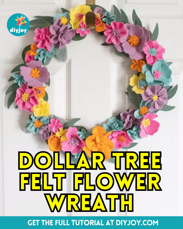 Easy Dollar Tree Felt Flower Wreath Tutorial - DIY Joy