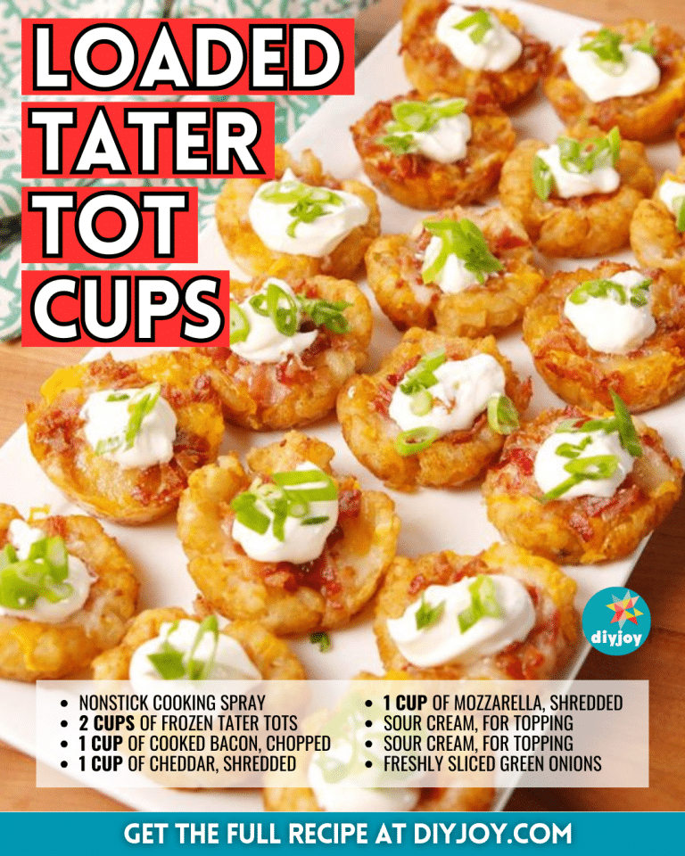 Easy Loaded Tater Tot Cups Recipe - DIY Joy