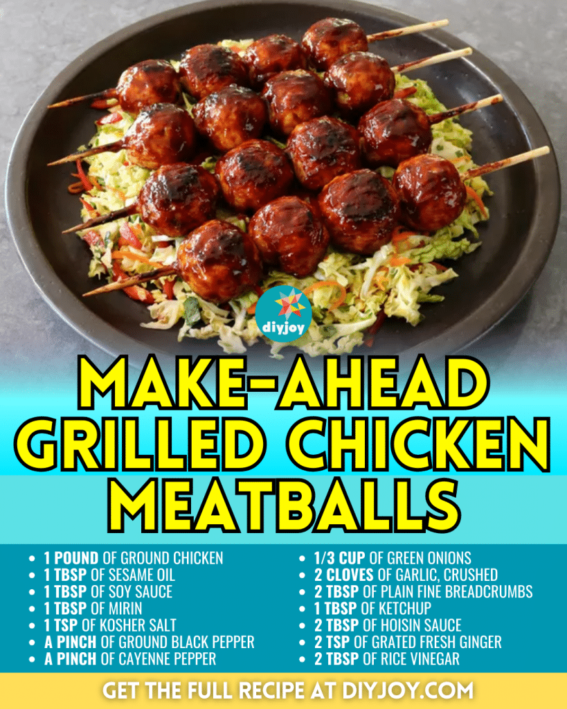 Easy Make-Ahead Grilled Chicken Meatballs Recipe - DIY Joy