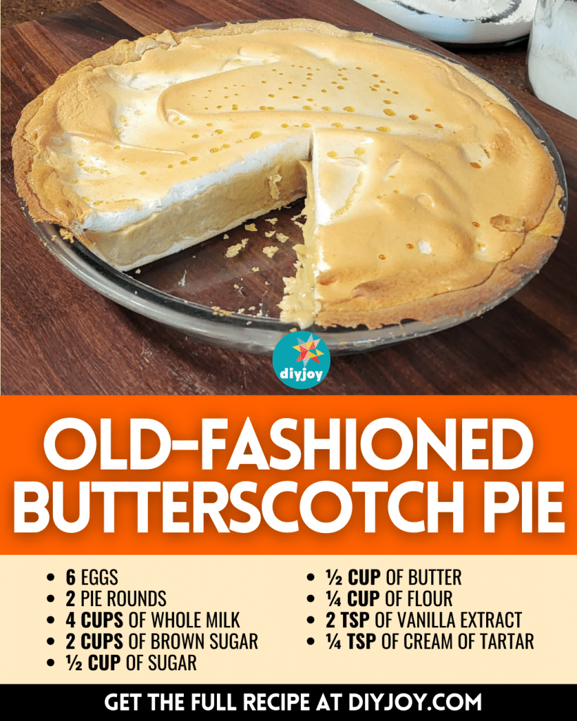 Easy Old-Fashioned Butterscotch Pie Recipe - DIY Joy