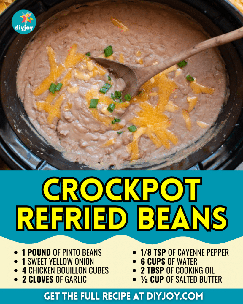 Easy Crockpot Refried Beans Recipe - DIY Joy