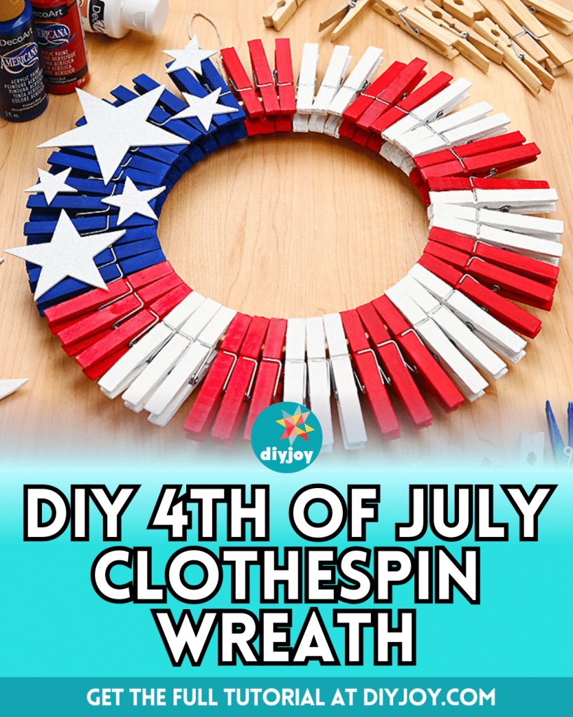 Easy DIY 4th of July Clothespin Wreath Tutorial - DIY Joy