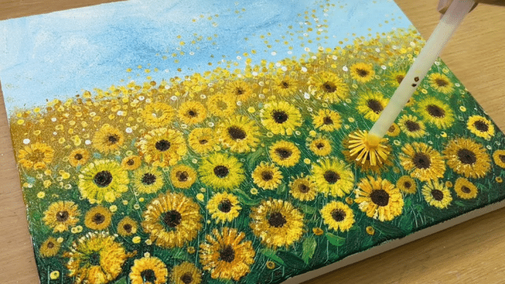 Easy Sunflower Field Painting Hack for Beginners - DIY Joy