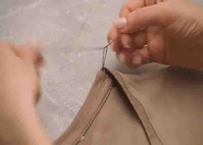 How To Downsize A Stretched T-Shirt Neckline Without Sewing - DIY Joy
