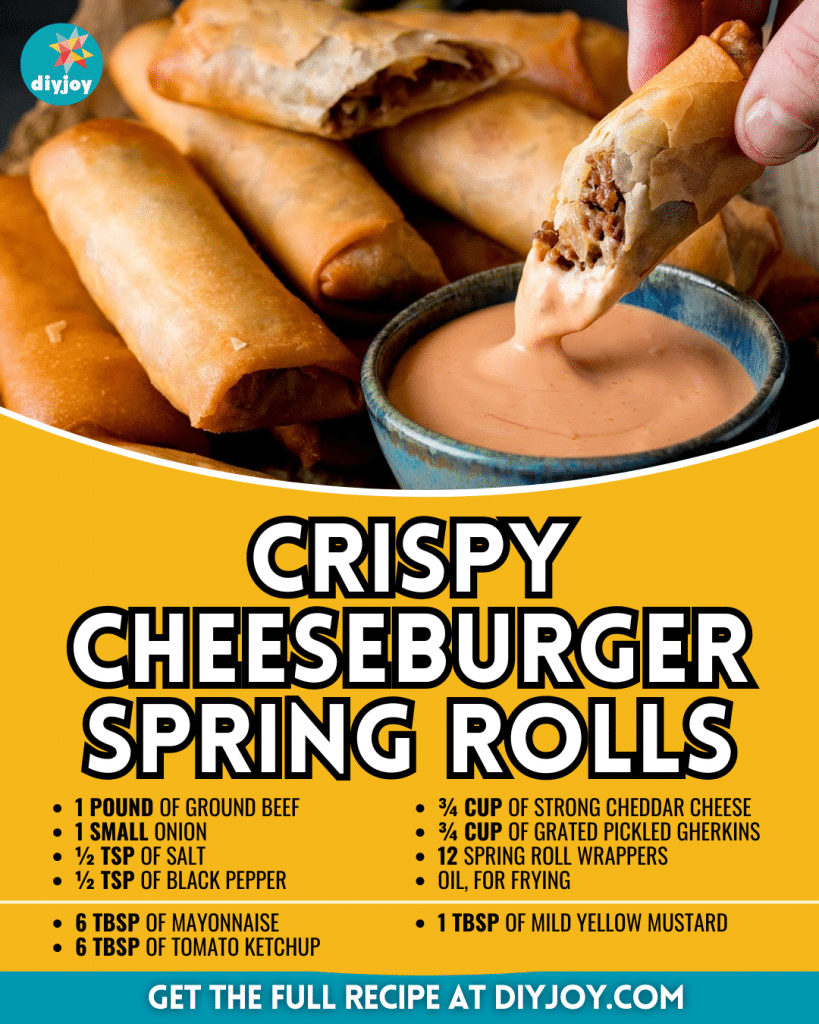 Crispy Cheeseburger Spring Rolls Recipe - DIY Joy