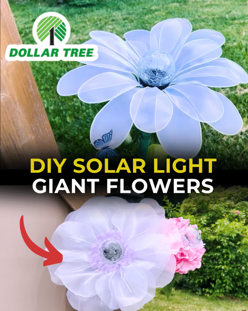 DIY Dollar Tree Solar Light Giant Flowers
