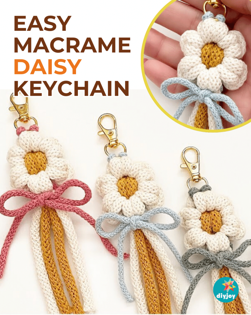 Easy Macrame Daisy Keychain