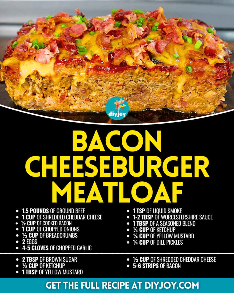 Easy Bacon Cheeseburger Meatloaf Recipe - DIY Joy