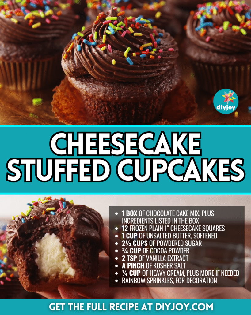 Easy Cheesecake Stuffed Cupcakes Recipe - DIY Joy
