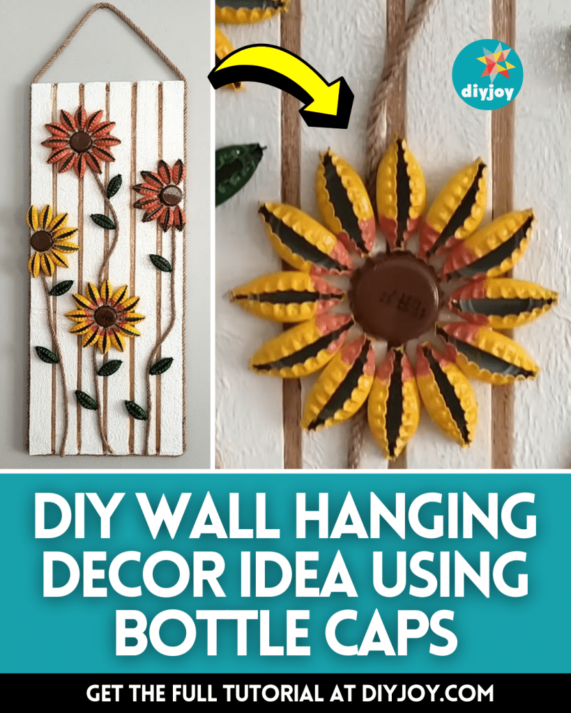 Easy DIY Wall Hanging Decor Idea Using Bottle Caps - DIY Joy