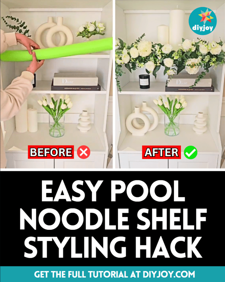 Easy Pool Noodle Shelf Styling Hack - DIY Joy