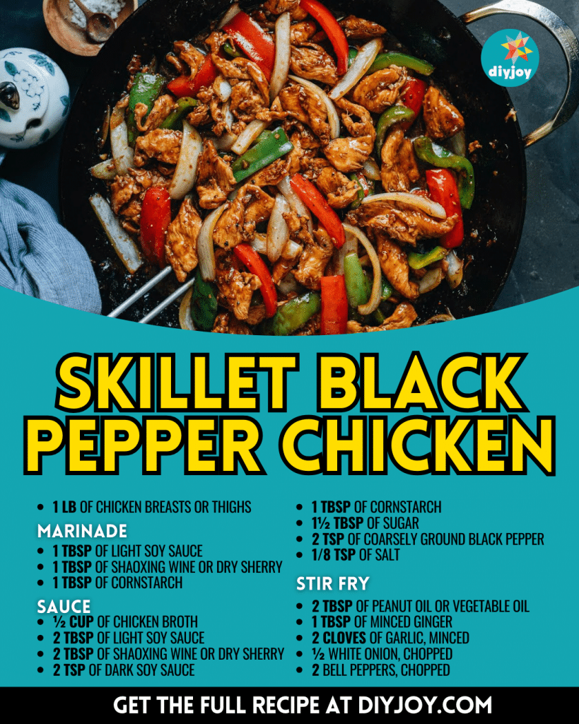 Easy Skillet Black Pepper Chicken Recipe - DIY Joy