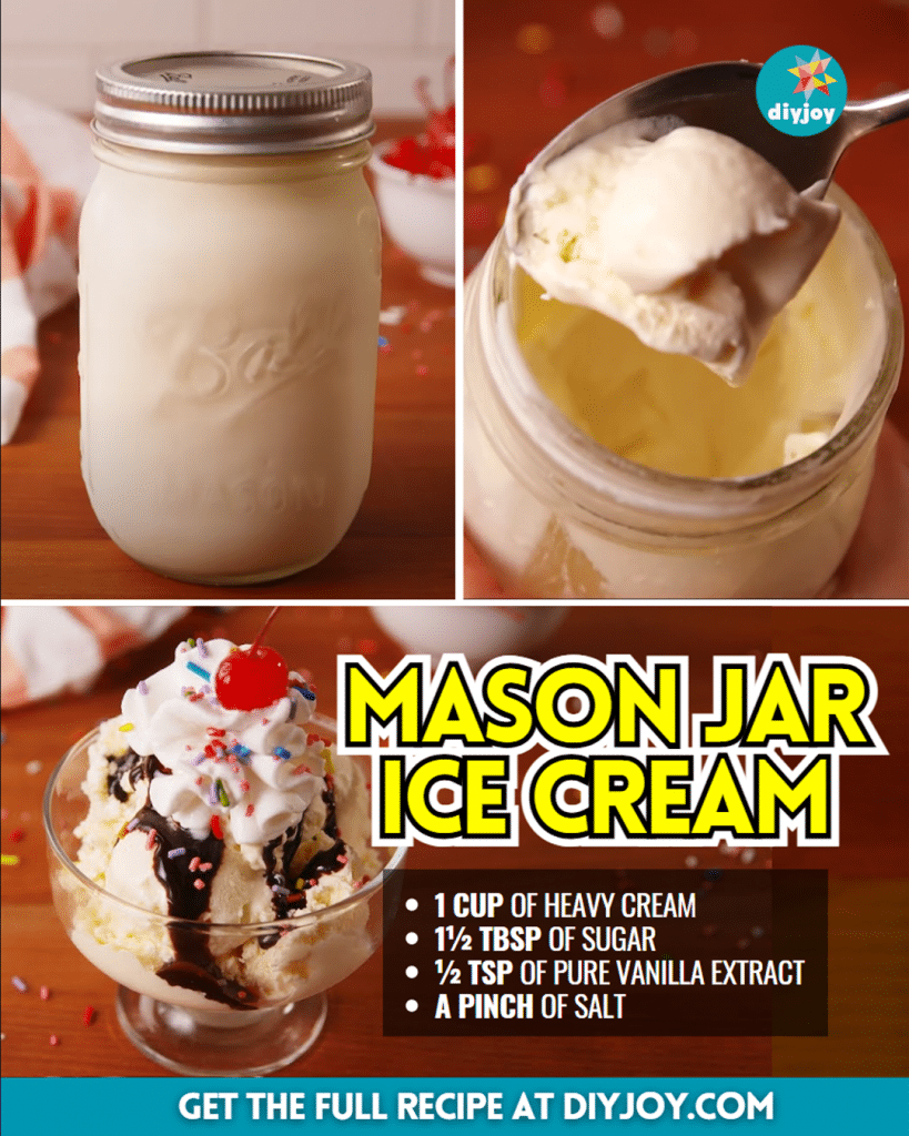 Easy-to-Make Mason Jar Ice Cream - DIY Joy