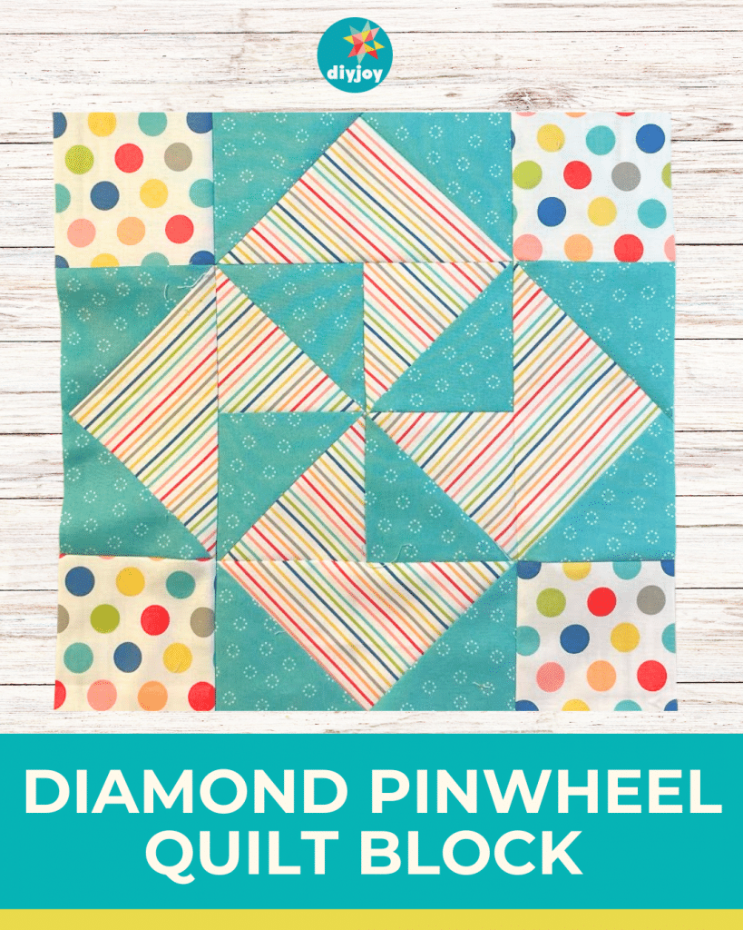 Diamond Pinwheel Quilt Block Tutorial