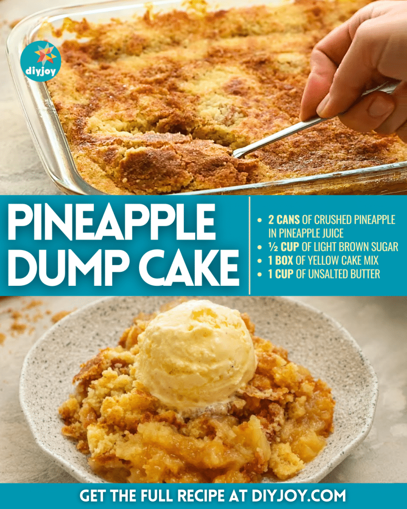 Easy 4-Ingredient Pineapple Dump Cake Recipe - DIY Joy