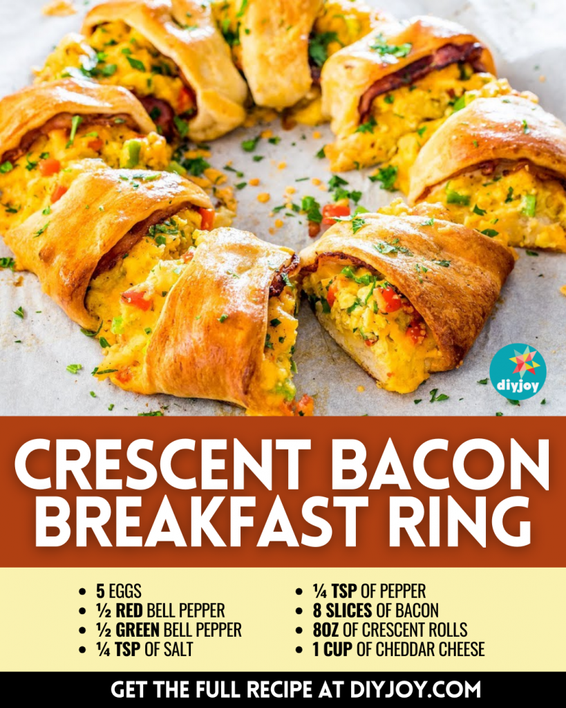 Easy Crescent Bacon Breakfast Ring Recipe - DIY Joy
