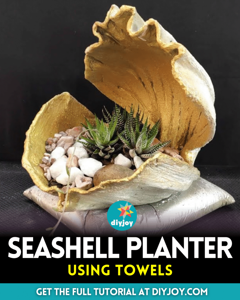 Easy DIY Towel Seashell Planter Tutorial - DIY Joy