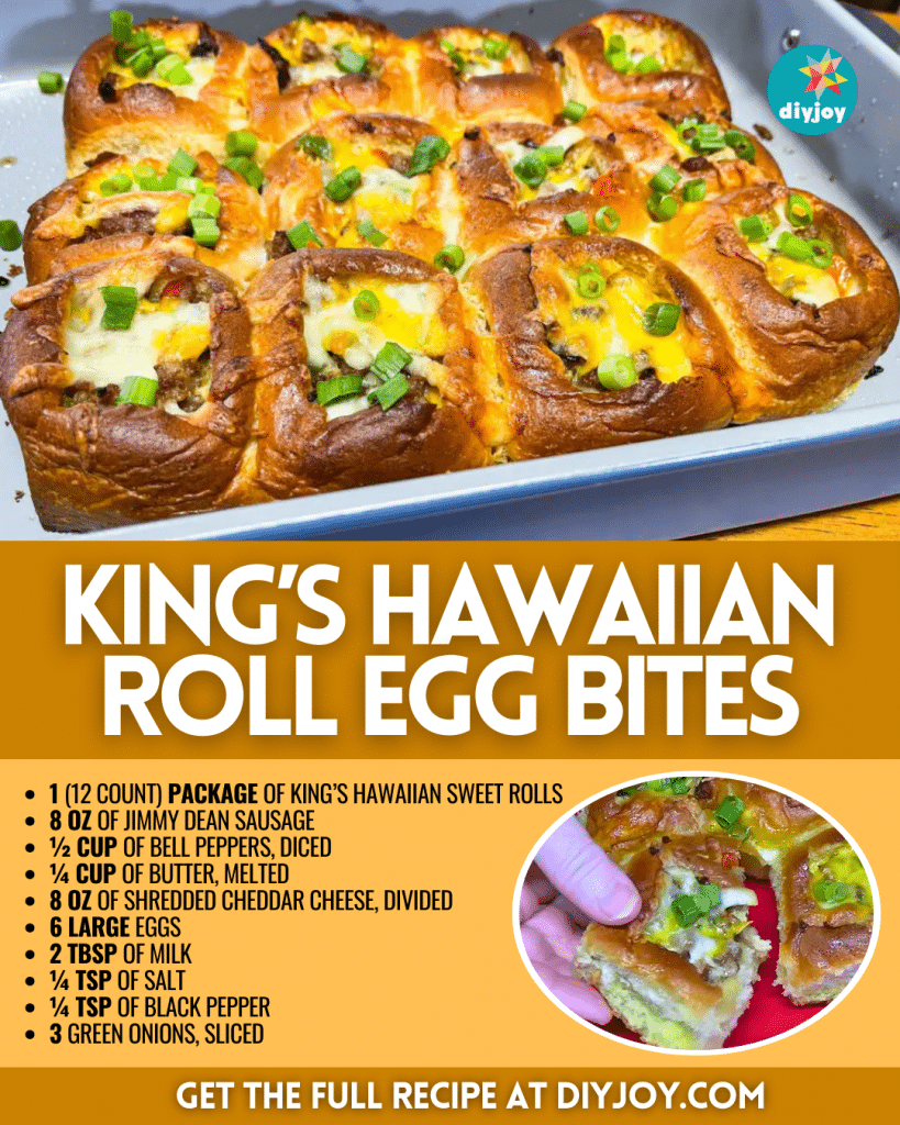 Easy King's Hawaiian Roll Egg Bites Recipe - DIY Joy