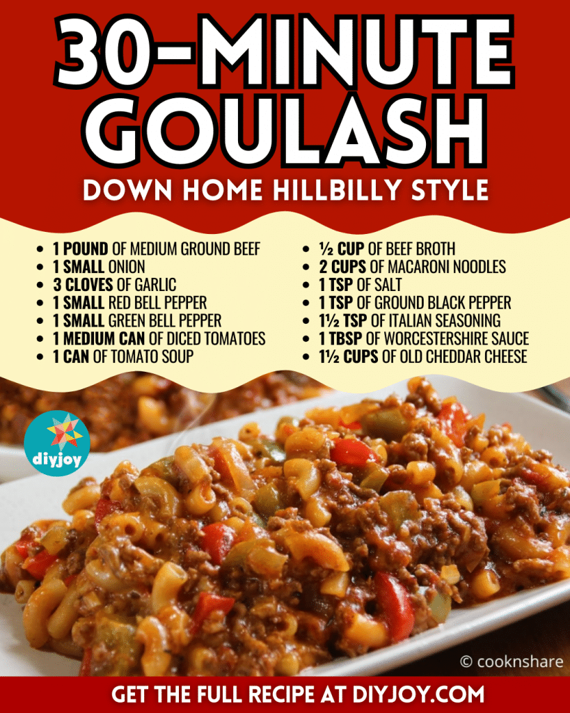 30-Minute Down Home Hillbilly Goulash Recipe - DIY Joy
