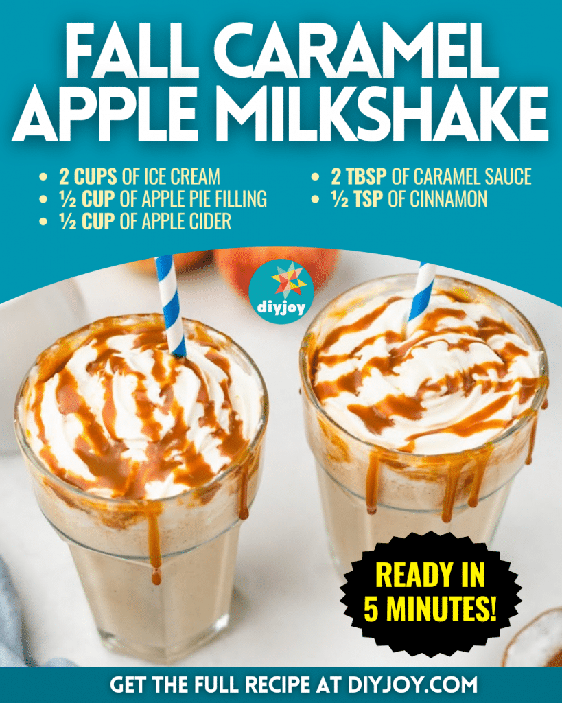 5-Minute Fall Caramel Apple Milkshake Recipe - DIY Joy